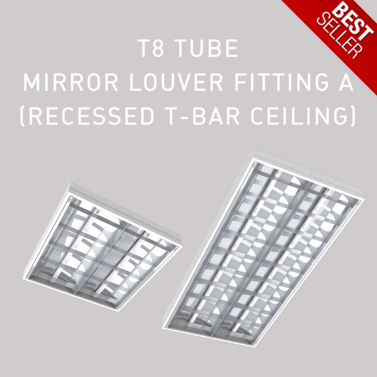 T8 Tube Mirror Louver Fitting B (Recessed T-Bar Ceiling) - BEACON LED ...
